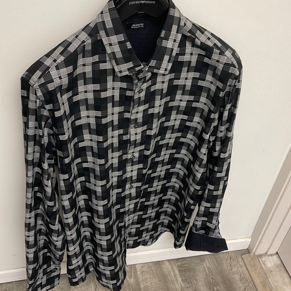 Alfani | Shirts | Mens Alfani Geometric Pattern Ls Dress Shirt L | Poshmark